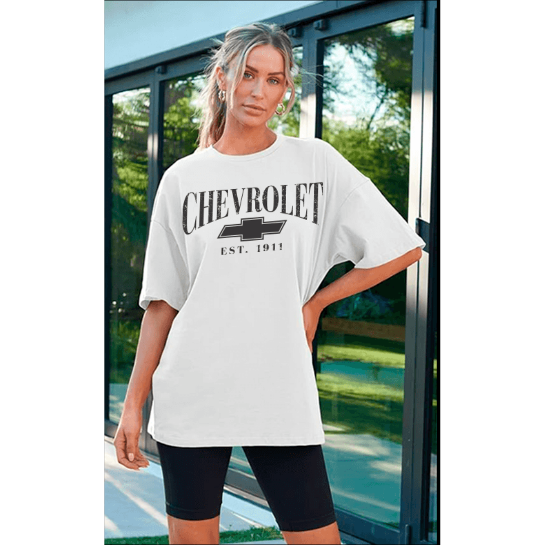 Chevy Ladies Oversized Beige T-Shirt | Camaro Store Online
