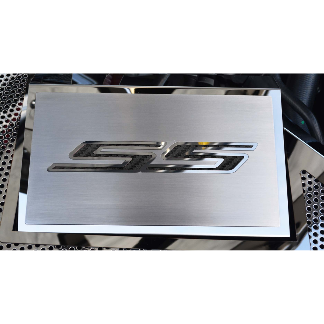 2016-2021 CAMARO SS - FUSE BOX COVER POLISHED W/BRUSHED SS TOP PLATE ...