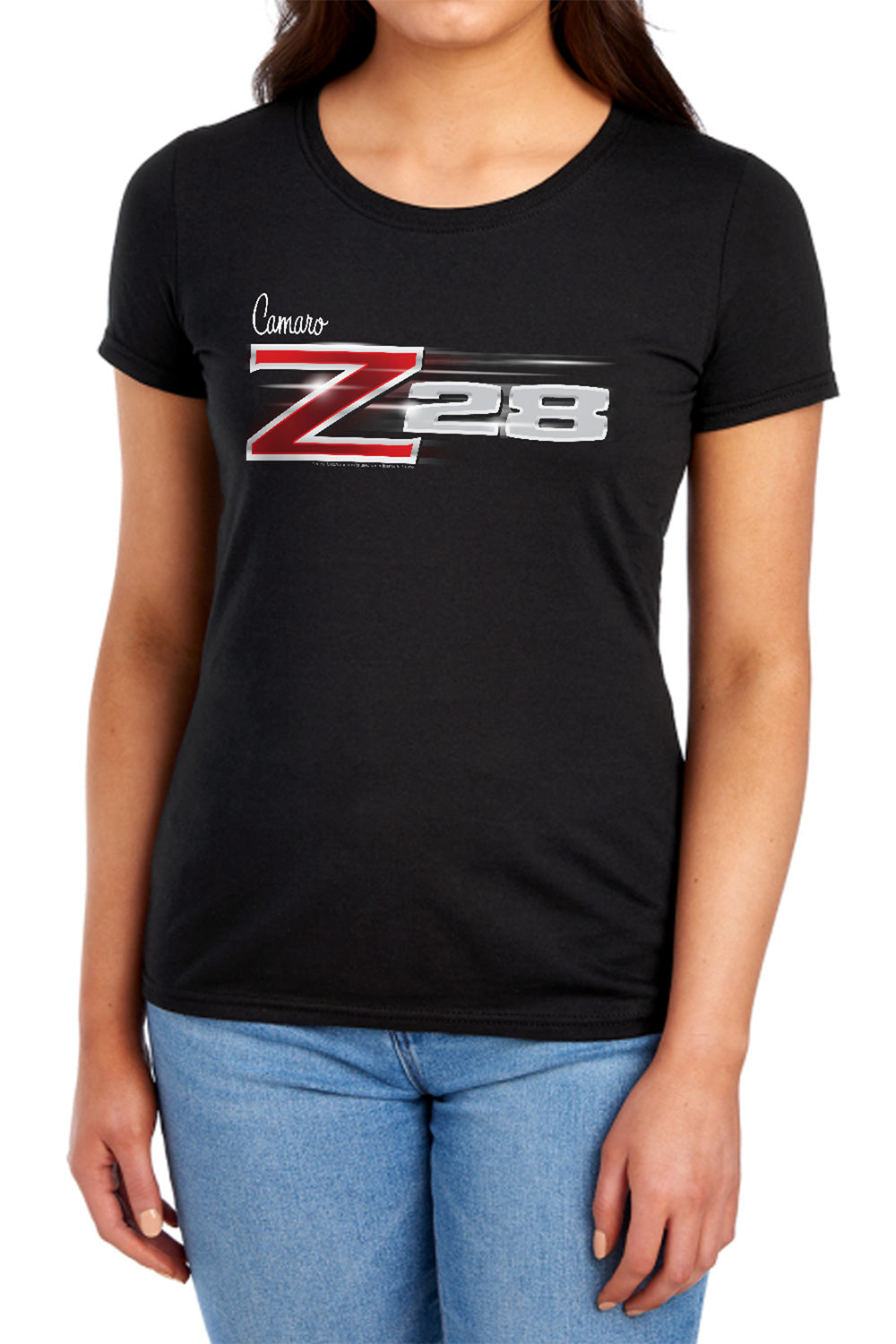 Chevy Camaro Z28 Logo Women’s Tee Black | Camaro Store Online