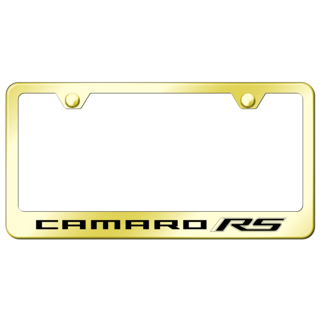 Camaro RS License Plate Frame - Gold | Camaro Store Online