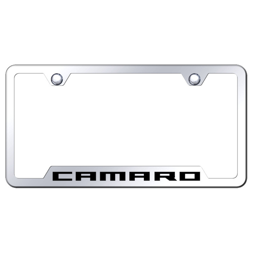 Camaro Script License Plate Frame - Mirrored | Camaro Store Online