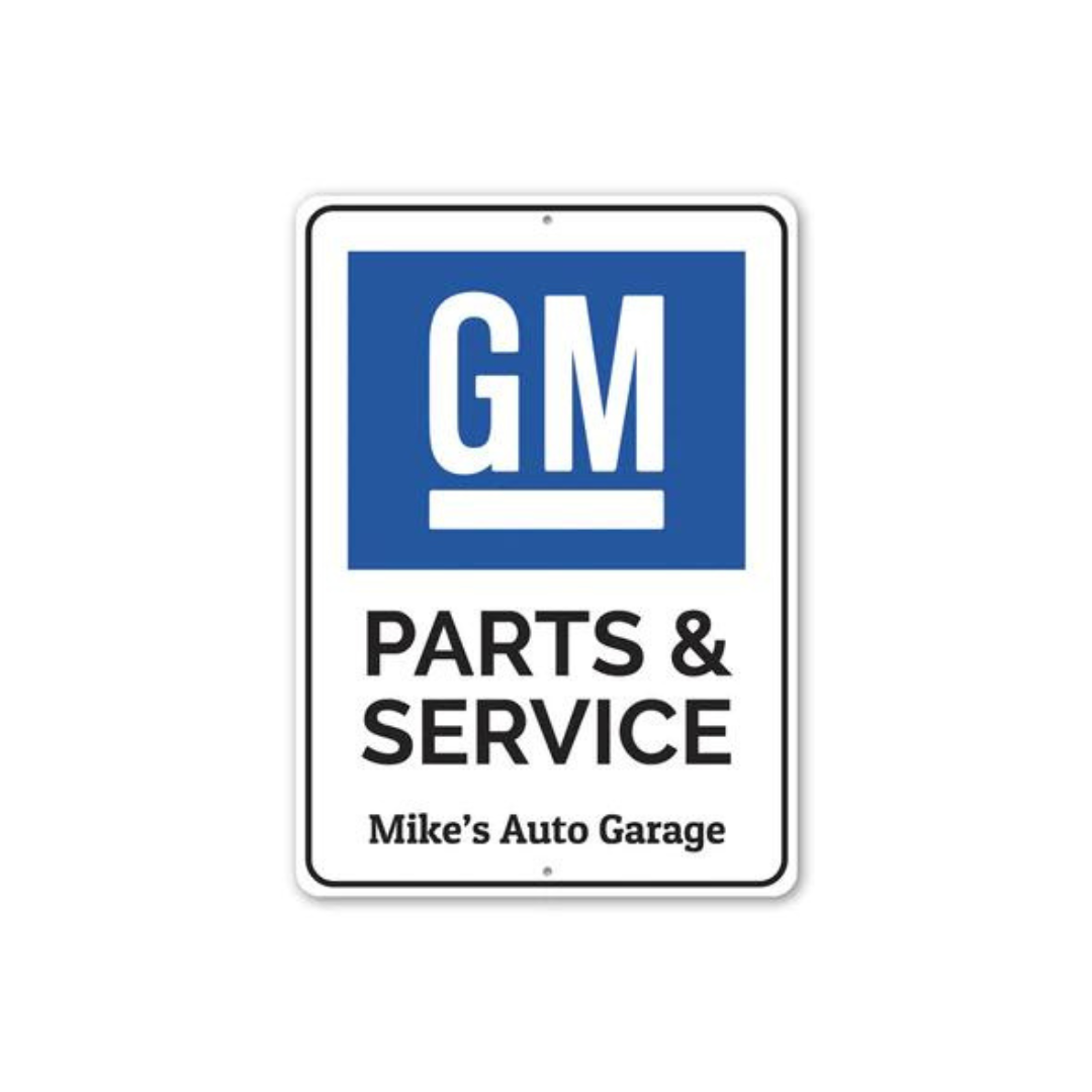 Personalized GM Parts & Service Aluminum Sign | Camaro Store Online