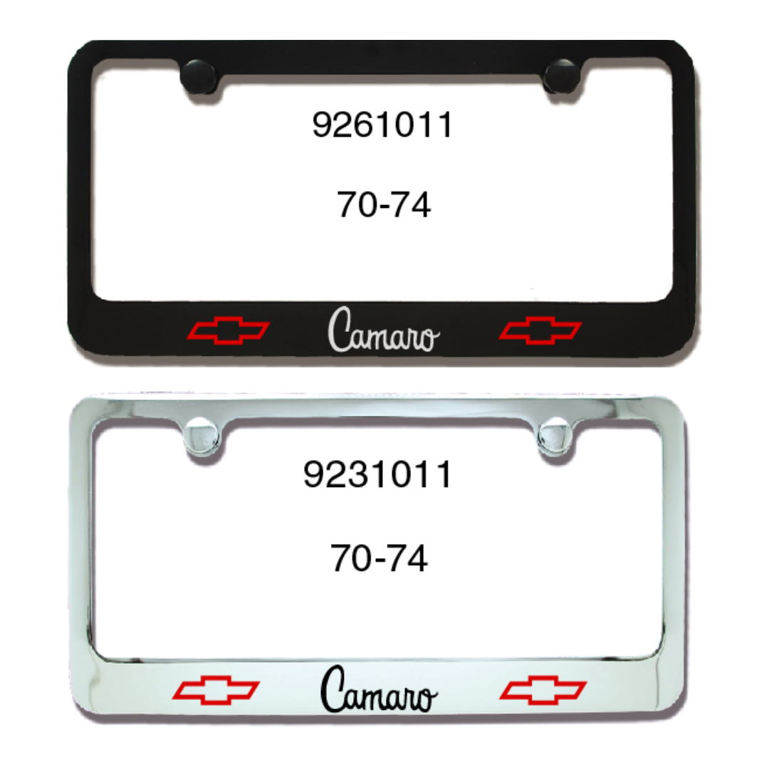 Camaro Script Metal Engraved License Plate Frame | Camaro Store Online