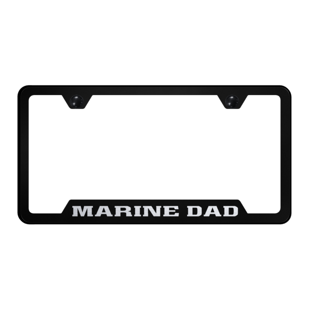 Marine Dad Cut-Out Frame Laser Etched Black | Camaro Store Online