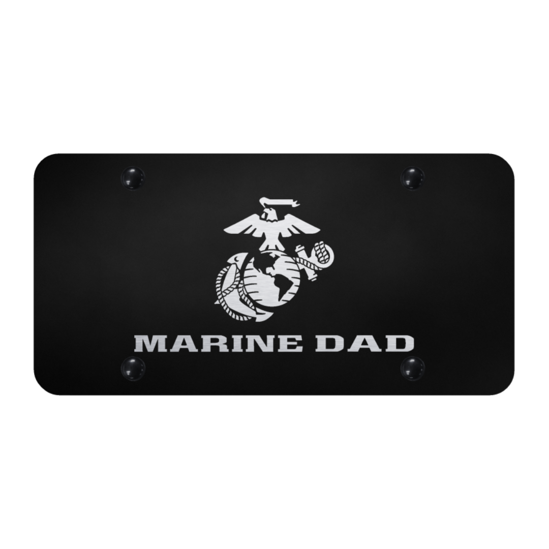 Marine Dad License Plate Black | Camaro Store Online