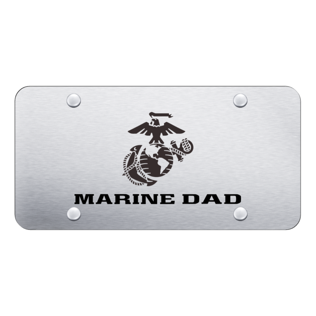 Marine Dad License Plate Brushed | Camaro Store Online