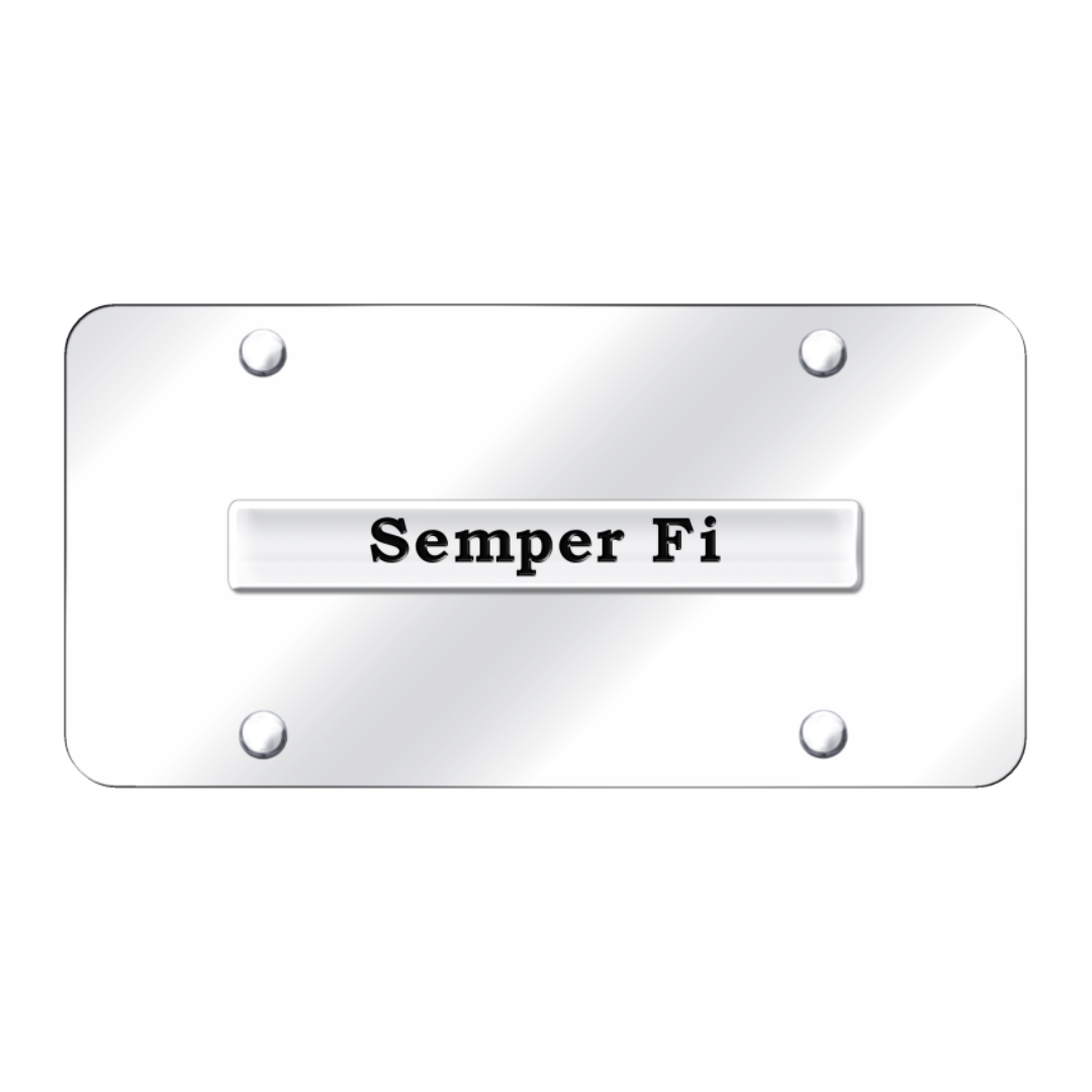 Semper Fi Name Plate - Chrome on Mirrored | Camaro Store Online