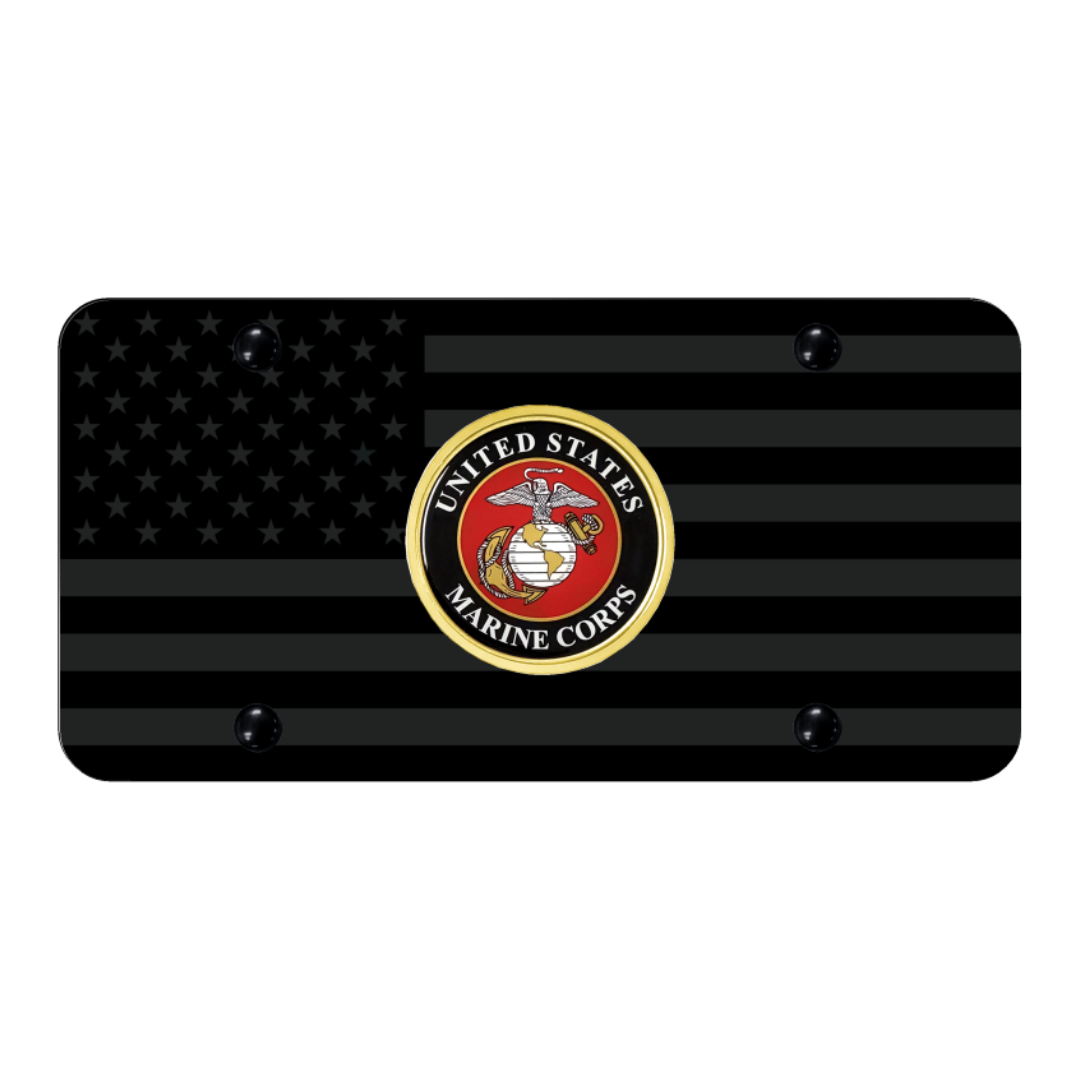 U.S.M.C. Badge License Plate - UV Subdued Flag | Camaro Store Online