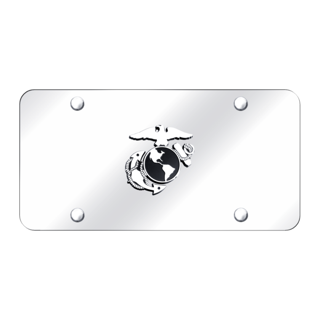 U.S.M.C. Insignia Plate Chrome on Mirrored | Camaro Store Online