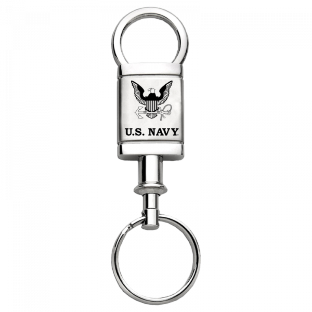 U.S. Navy Insignia Satin-Chrome Valet Key Fob - Silver | Camaro Store ...