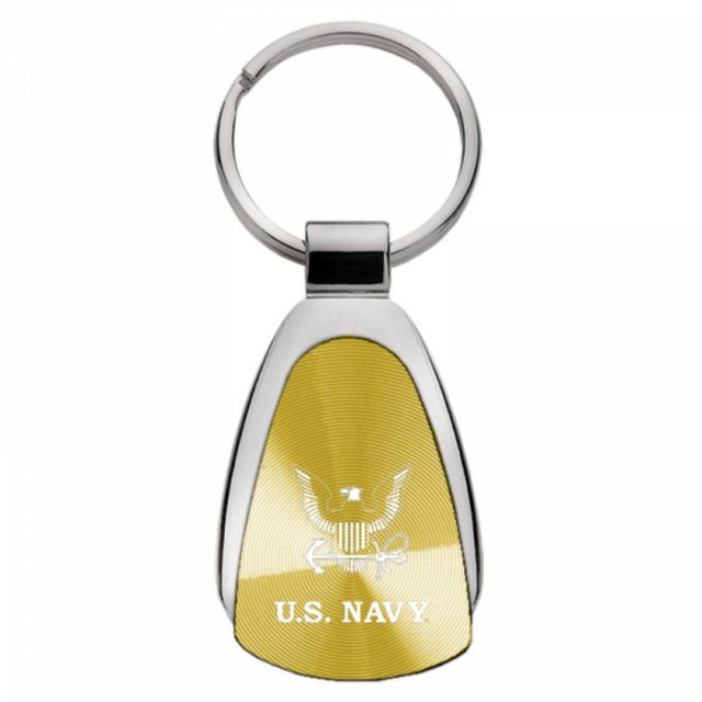 U.S. Navy Insignia Teardrop Key Fob - Gold | Camaro Store Online