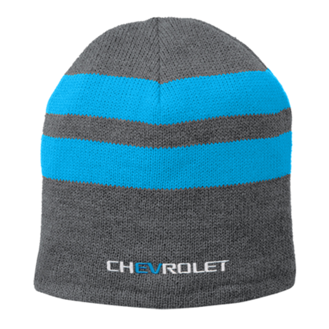 Chevrolet EV Fleece Lined Striped Beanie | Camaro Store Online