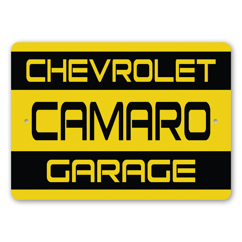 Chevrolet Camaro Garage - Aluminum Sign | Camaro Store Online