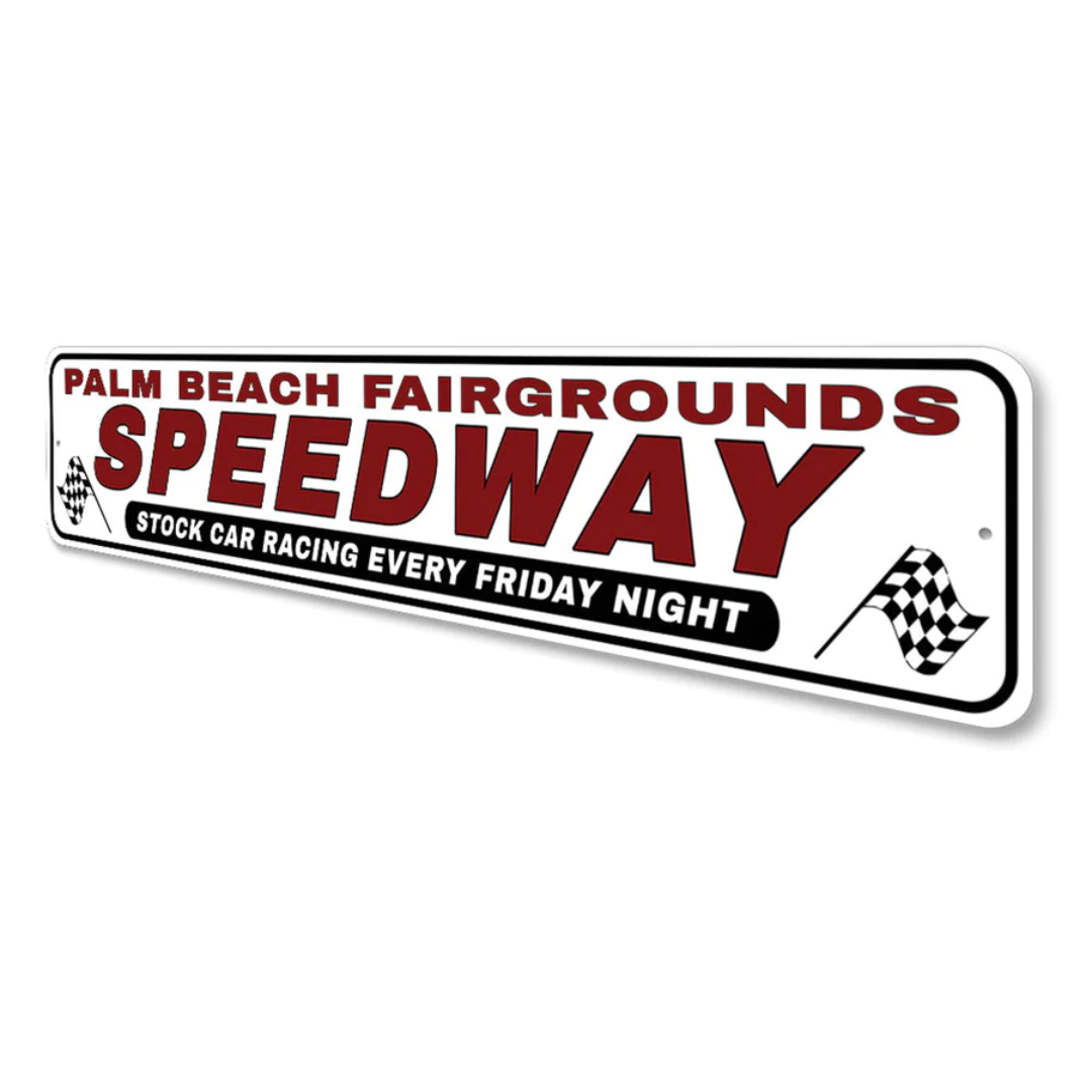 Palm Beach Speedway Sign - Aluminum Sign | Camaro Store Online
